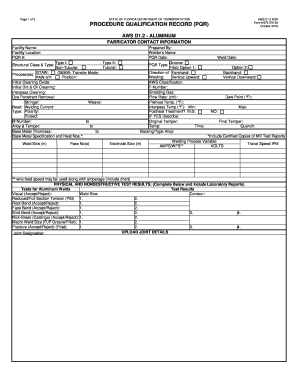 Fillable Online Weld Procedure Qualification Record (PQR) D1.2 (Form ...