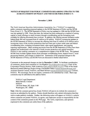 Fillable Online NOTICE OF REQUEST FOR PUBLIC COMMENTS REGARDING UPDATES ...