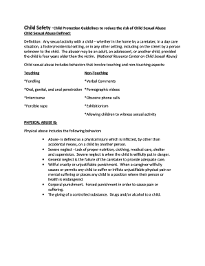 Fillable Online Child Safety -Child Protection Guidelines to reduce the ...