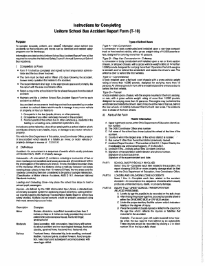 Fillable Online Instructions for Completing UnHorm School Bus Accident ...