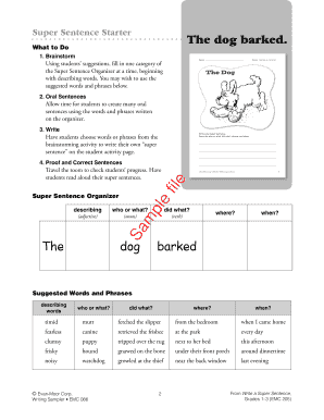 Fillable Online Super Sentence Starter Fax Email Print - pdfFiller