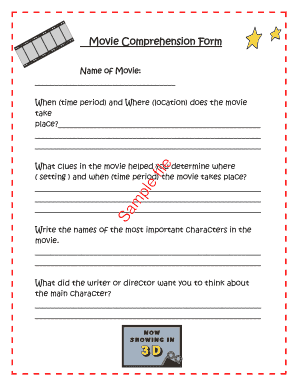 Fillable Online Movie Comprehension Form Fax Email Print - pdfFiller