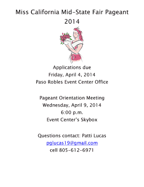 Fillable Online Miss California MidState Fair Pageant Fax Email Print ...