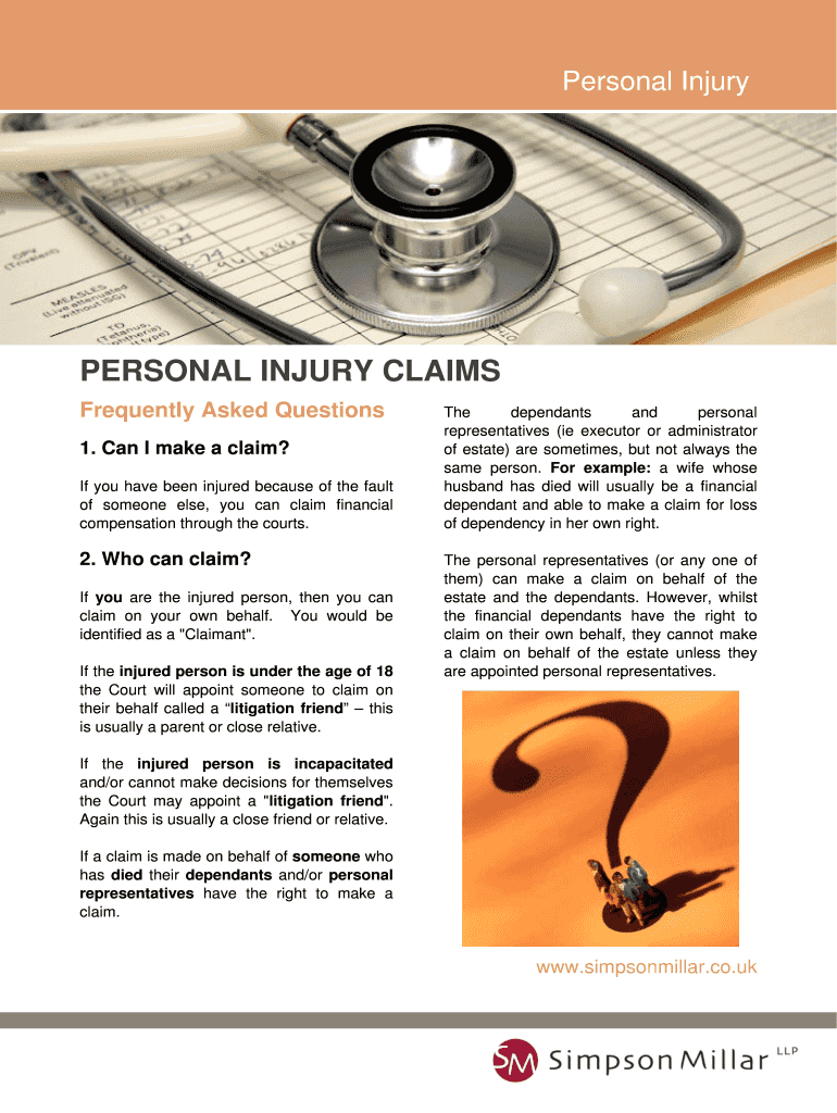 PERSONAL INJURY CLAIMS: Fill out & sign online | DocHub
