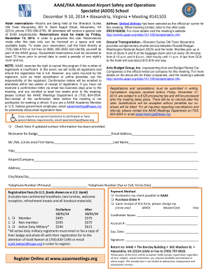 Fillable Online events aaae Complete a registration form - American ...