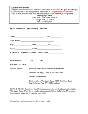 Fillable Online Orthopedic Shoulder Examination.qxd Fax Email Print ...