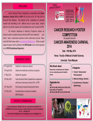 Fillable Online ibs upm edu Cancer research poster competition cancer ...