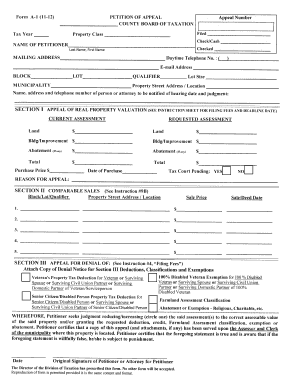 Fillable Online sussex nj 2014 Tax Appeal Packet. 2014 Tax Appeal ...