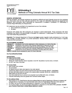 Fillable Online colorado Withholding 6 Methods of Filing Colorado ...