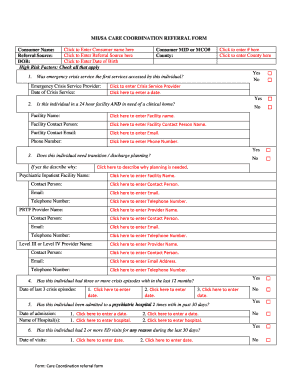 Coordination Of Care Form Samples - Fill Online, Printable, Fillable ...
