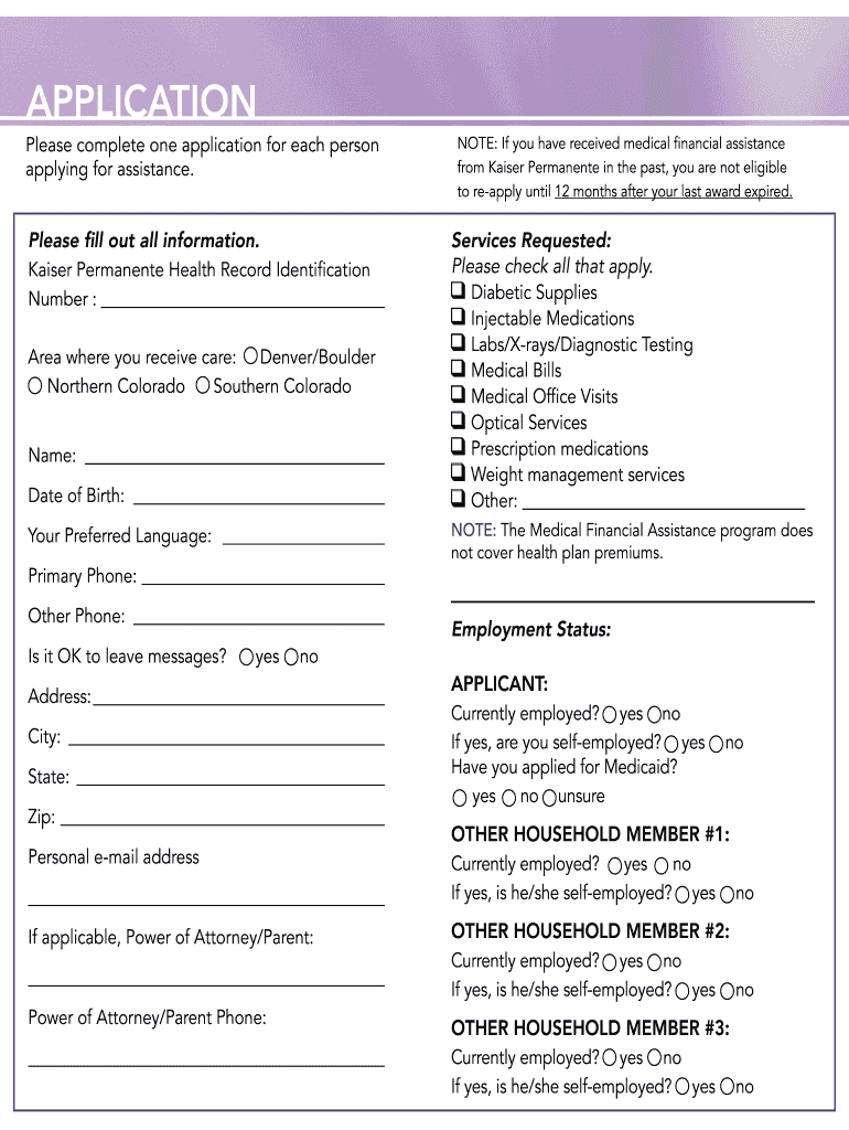 Fillable Online findyourplan 2014 CO KPIF Uniform Application Fax Email ...