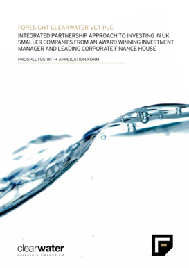Fillable Online FORESIGHT CLEARWATER VCT PLC InTEGRATEd ...