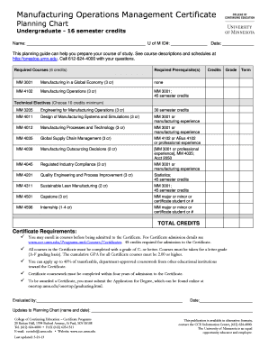 Fillable Online cce umn Manufacturing Operations Management Certificate ...