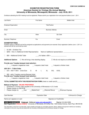 Fillable Online cce umn View a PDF copy of the Exhibitor Registration ...