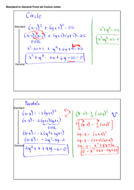 Fillable Online Standard to General Form all Conics notes Fax Email ...