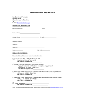 Fillable Online ncpanet LIS Publications Request Form - ncpanet Fax Email Print - pdfFiller