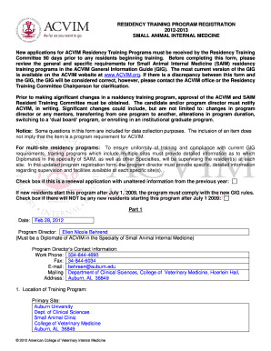 Fillable Online acvim training programs in the ACVIM General ...