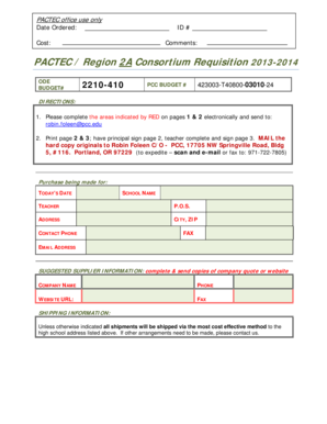 Fillable Online pcc 2013-2014 Region 2-A Requisition Form - pcc Fax ...