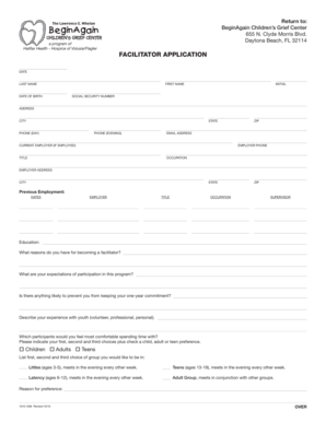 Fillable Online FACILITATOR APPLICATION Fax Email Print - pdfFiller