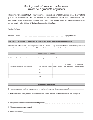 Fillable Online bels alabama Background Information-Revised. Background ...