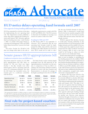 Fillable Online phada HUD notice delays operating fund formula until ...