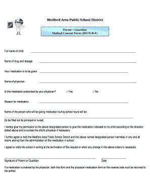 Fillable Online www2 medford k12 wi Medical Consent Form (JHCDRE) - www2 medford k12 wi Fax ...