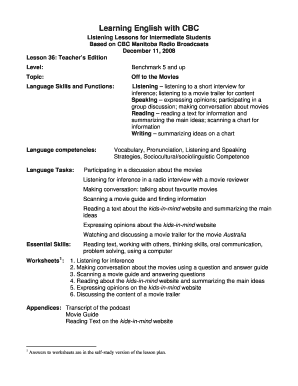 Fillable Online Learning English with CBC Listening Lessons for ...