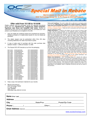 Fillable Online Purchase any of the following products and receive a rebate card by mail Fax ...