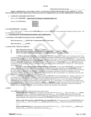 Fillable Online TENANT SHOULD NOT SIGN THIS LEASE UNTIL EACH TENANT ...