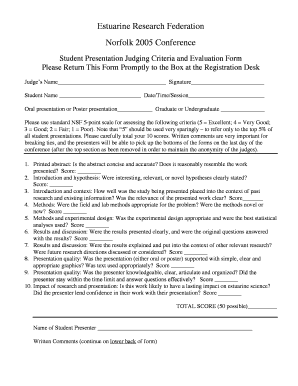 Fillable Online Student Judging Form - Sgmeet.com Fax Email Print ...
