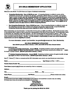 Fillable Online mhja6 2014 MHJA Member Application - Minnesota Hunter ...