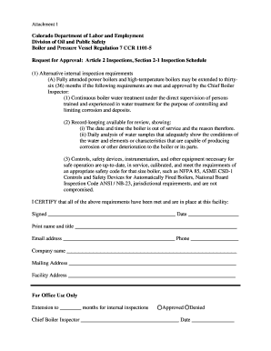 Fillable Online colorado Internal Inspection Extension Request Form ...