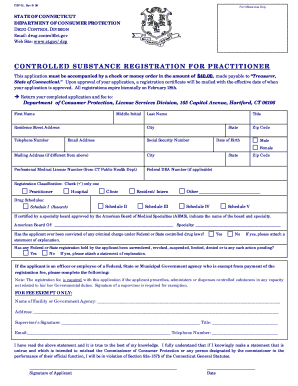 Fillable Online CONTROLLED SUBSTANCE REGISTRATION FOR PRACTITIONER Fax ...