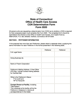 Fillable Online CON Determination Form - ct Fax Email Print - pdfFiller