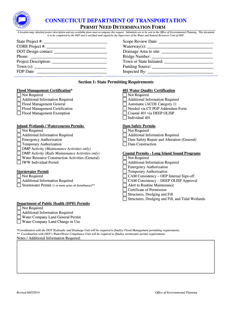Fillable Online Permit Need Determination Form - CT.gov Fax Email Print ...