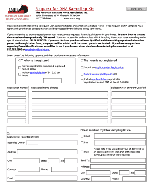 Fillable Online arura Request for DNA Sampling Kit - arura.ch Fax Email ...