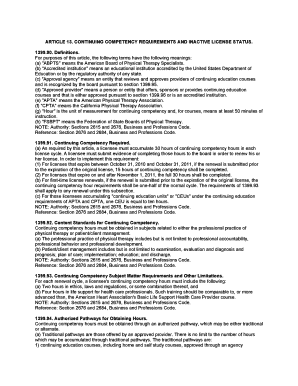 Fillable Online iaccc wildapricot CONTINUING COMPETENCY REQUIREMENTS AND INACTIVE LICENSE STATUS ...