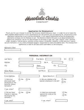 Fillable Online PDF application form - Honolulu Cookie Company Fax ...