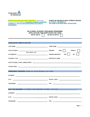 Fillable Online maisoninternationale umontreal Please fill out the form online and print it Fax ...
