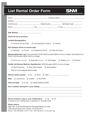Fillable Online interactive snm List Rental Order Form - interactive ...