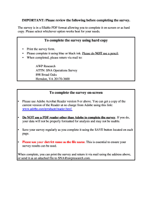 Fillable Online docs schoolnutrition 2014 SNA Operations Survey ...