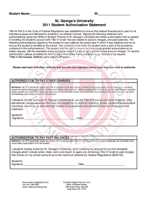 Fillable Online apps sgu Authorization form - St. George's University ...