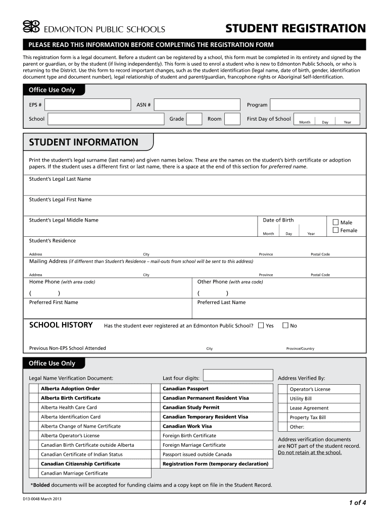 Fillable Online Grade 11 Students New to Edmonton Public Schools All ...
