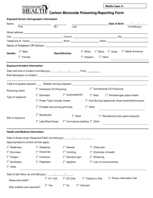 Fillable Online Carbon Monoxide Poisoning Reporting Form_ReFinal ...