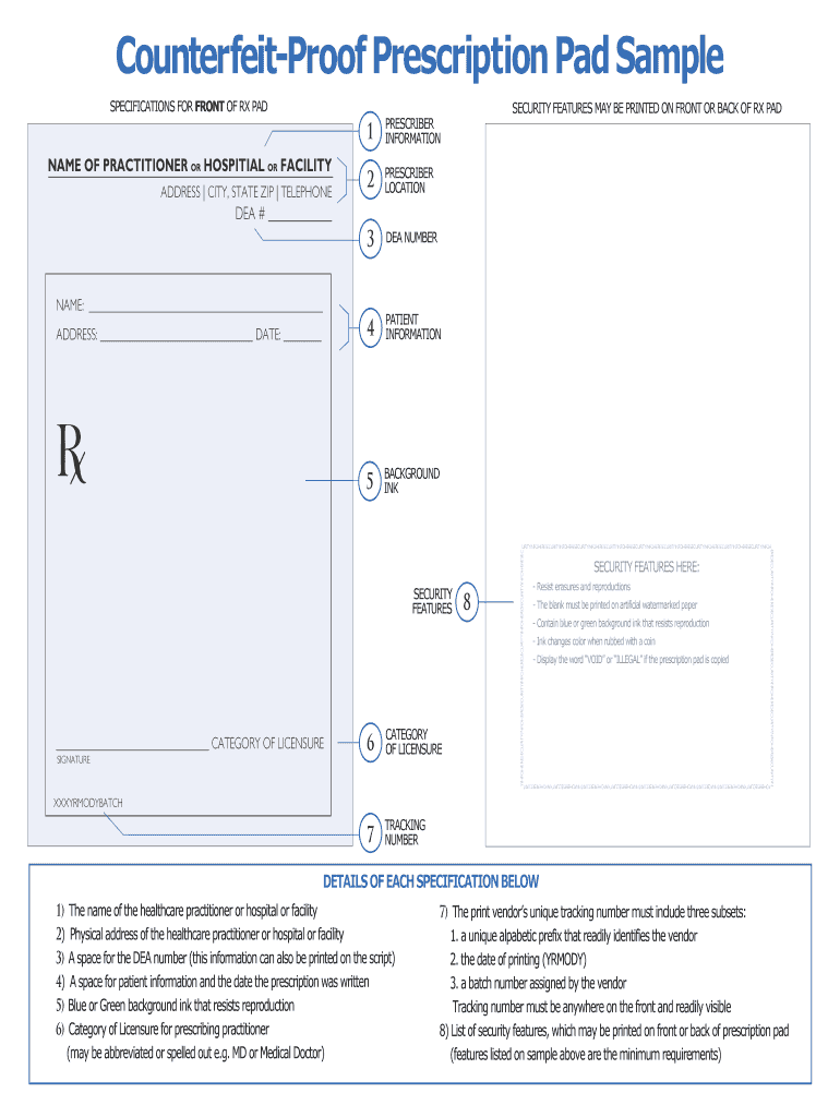 Prescription Pad Template Fill Online Printable Fillable Blank 