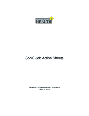 Fillable Online SpNS Job Action Sheets Fax Email Print - pdfFiller