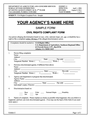 Fillable Online Civil Rights Complaint Form - Florida Department of ...