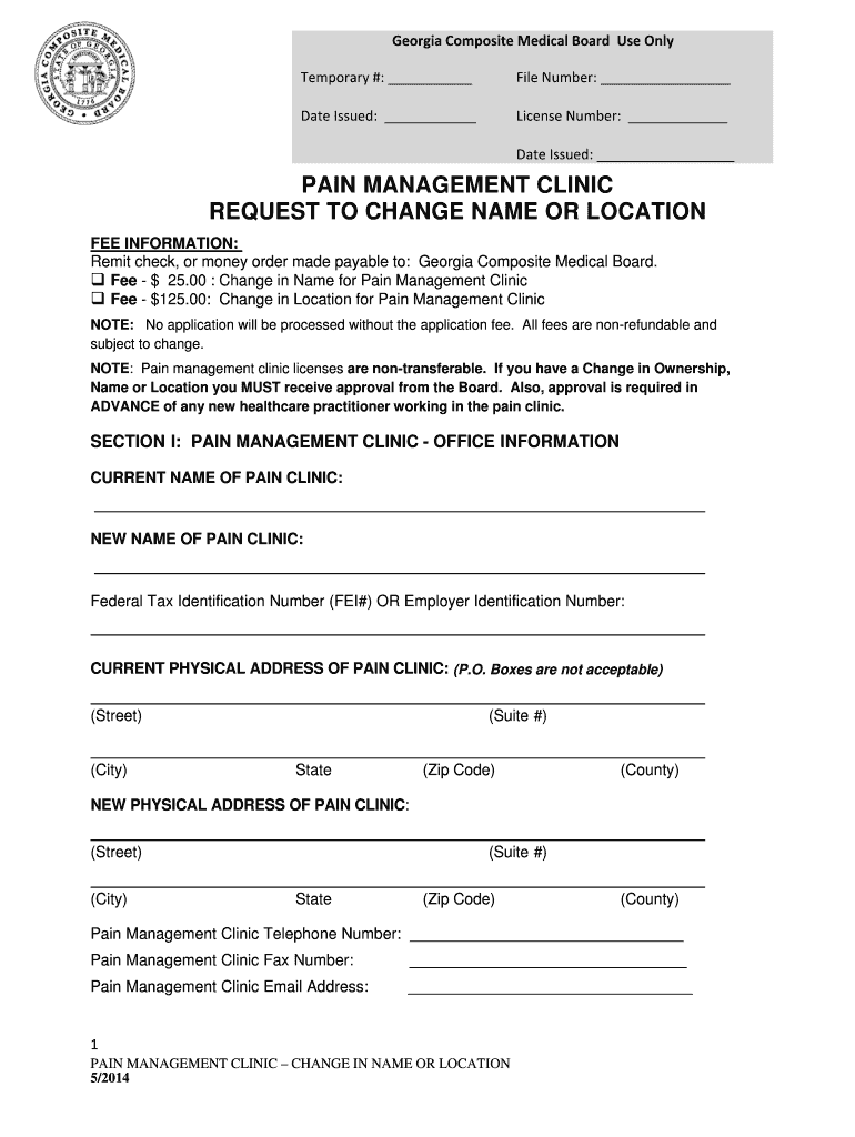Fillable Online medicalboard georgia PMC Change Name/Location Form ...