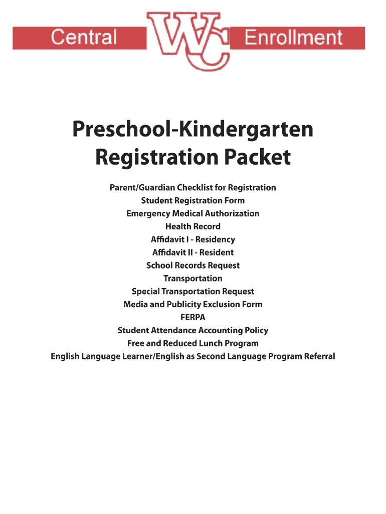 Fillable Online westcler PS-KG Registration Packet Cover.indd - West ...