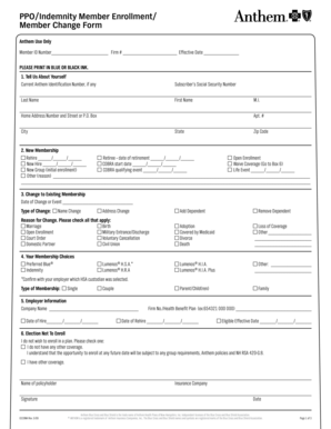 Fillable Online Enrollment: Medical (Anthem PPO) - Core Medical Group ...